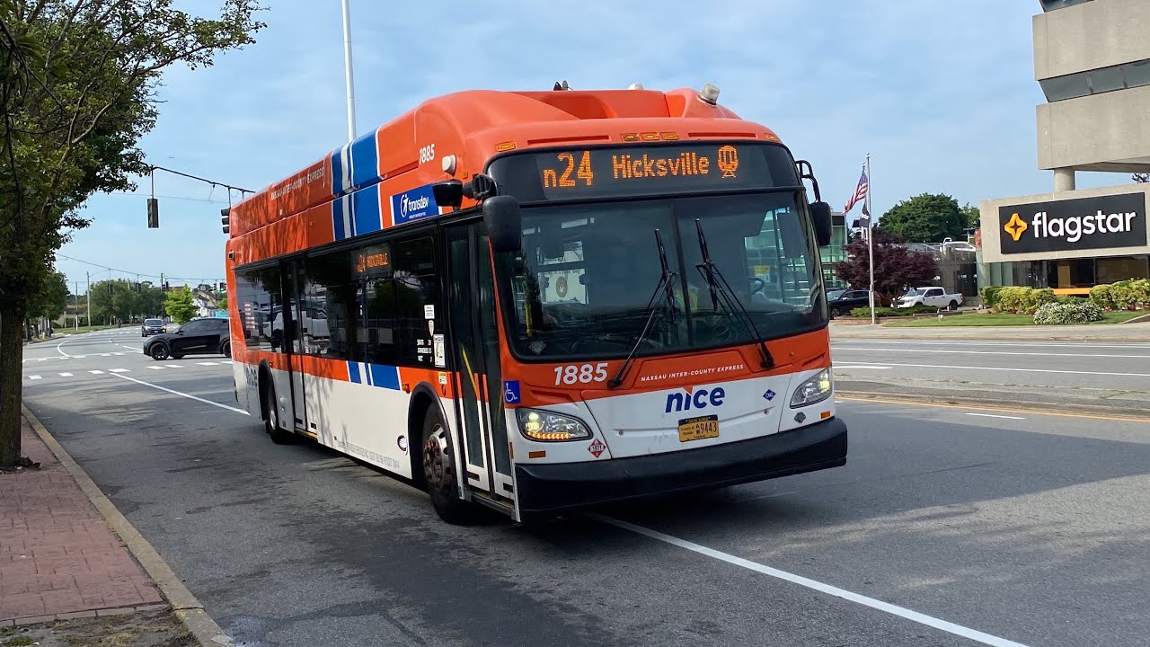 NICE Bus: 2015 New Flyer XN40 #1885 on the n24 - YouTube