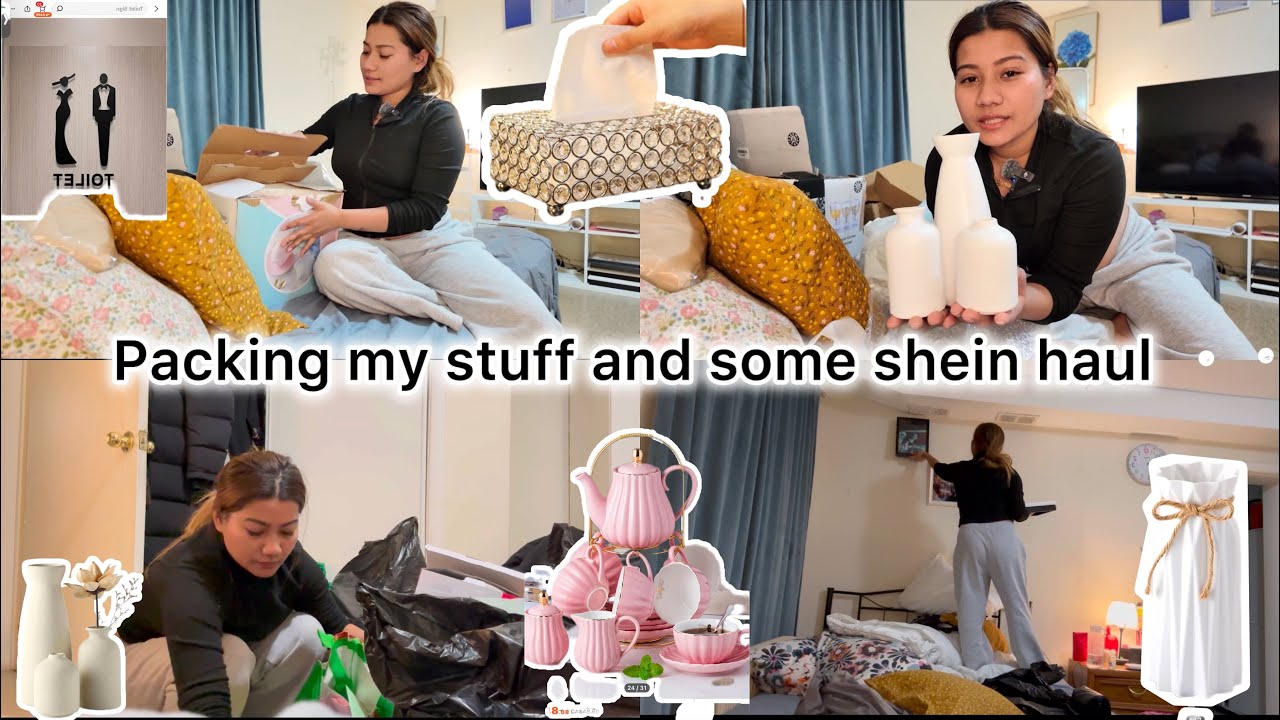 Packing my stuff and shein online haul 😬|| - YouTube