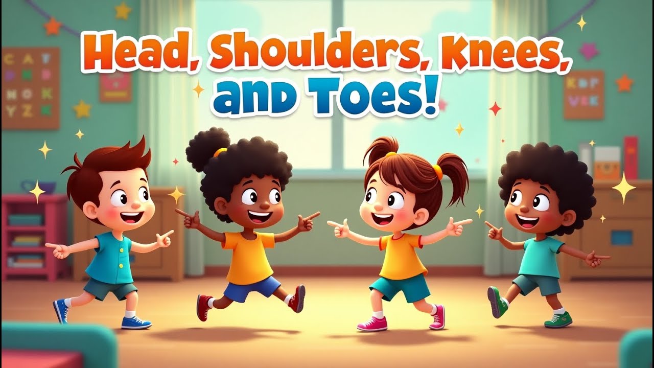 Head Shoulders Knees & Toes Kids Song R1E1004 | Fun and Calming Song ...