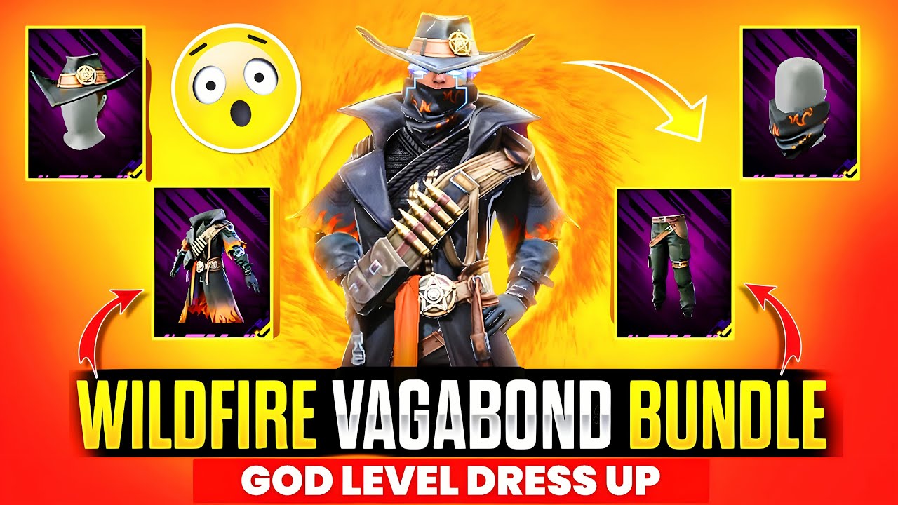 Free Fire WildFire Vagabond Bundle God Level Dress Combo || No Top Up ...