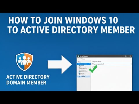 How to Join Your Windows 10 Pc to a Domain || How to Configure Active ...