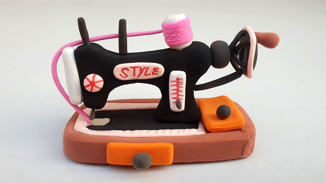 How To Make Polymer Clay Miniature Sewing Machine I DIY Miniatures ...