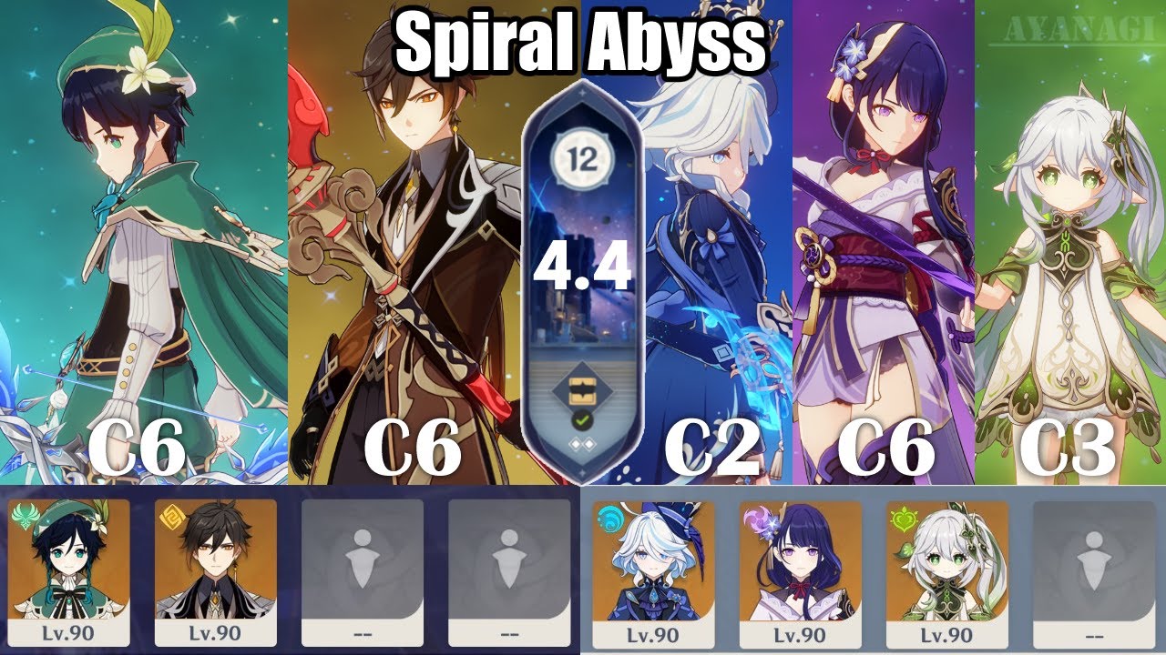 Archon only | Spiral Abyss Ver4.4☆9/七神たちの深境螺旋【Genshin Impact】 - YouTube