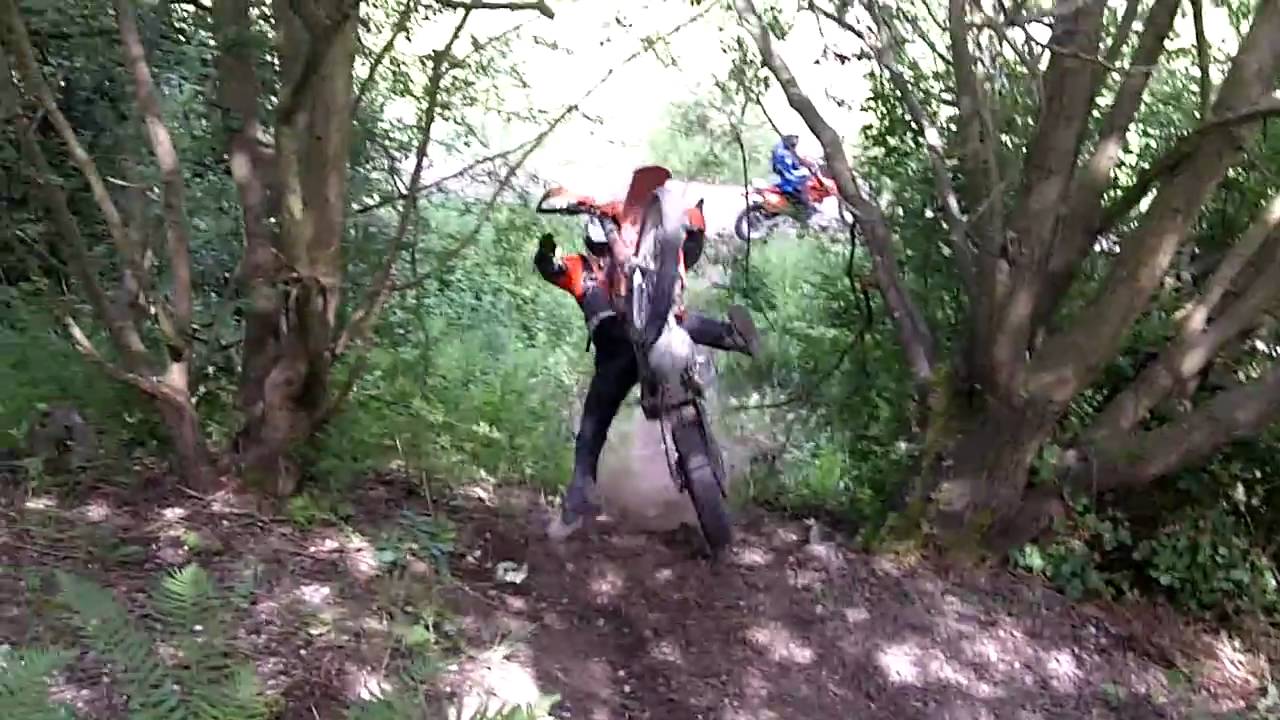 hill climb crash ktm 450 exc - YouTube