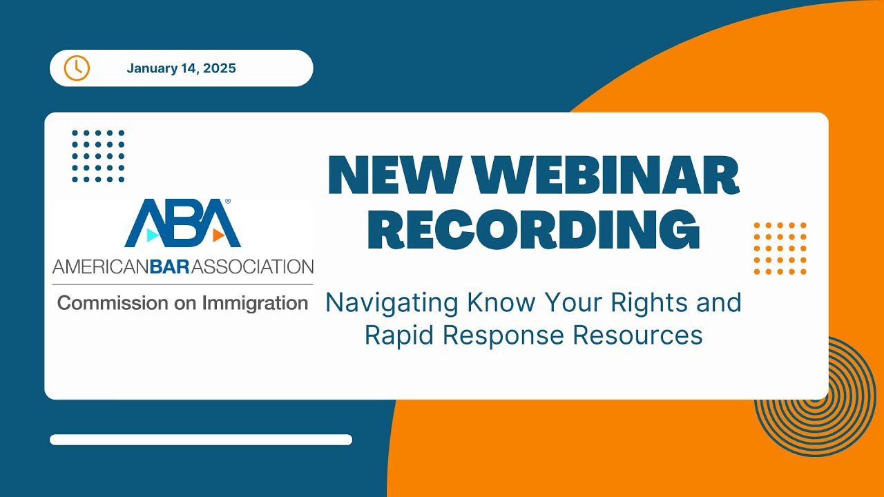 Navigating Know Your Rights and Rapid Response Resources Webinar - YouTube