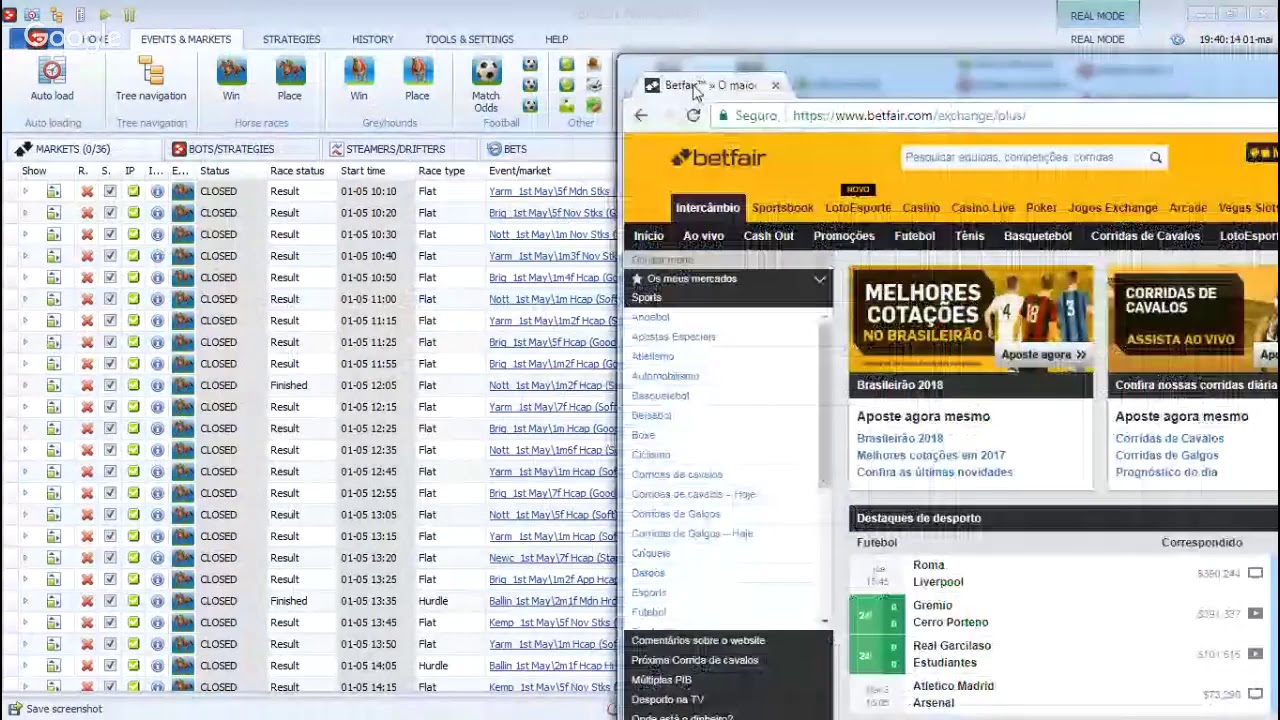 Extrato Betfair Live - 01/05/2018 - YouTube