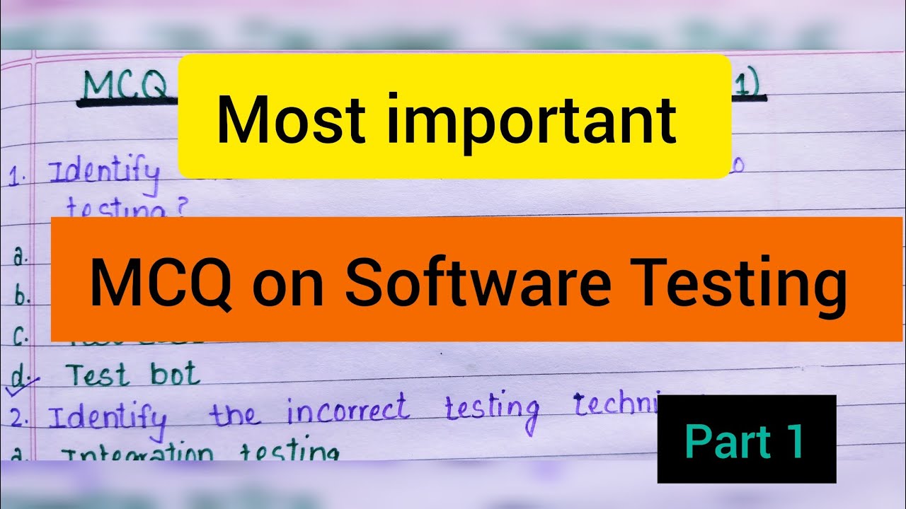 MCQ on software testing (part 1) | software testing mcq questions - YouTube