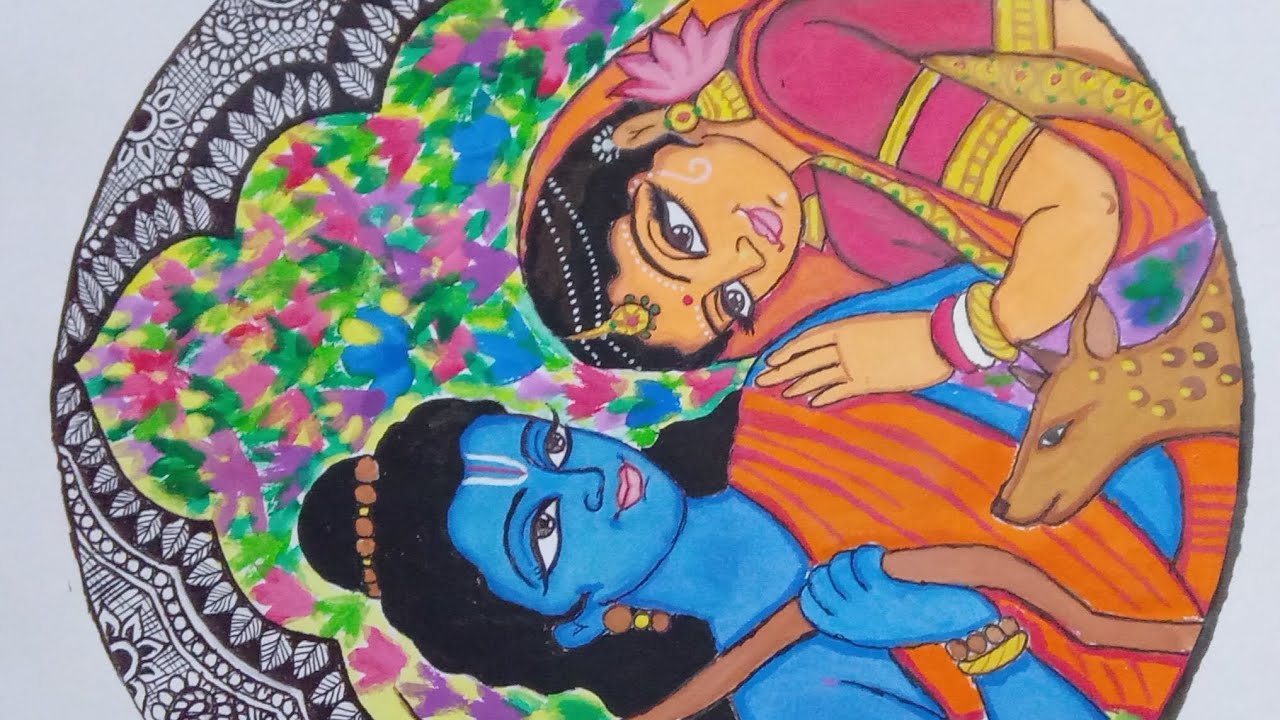 Ram Navami Special Drawing || How to draw lord Ram and Devi sita # ...
