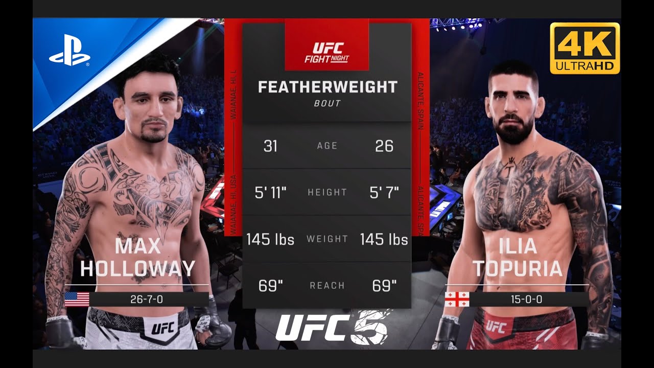 UFC 5 - PS5 Gameplay | UFC 308 Featherweight·Main event Max Holloway vs ...