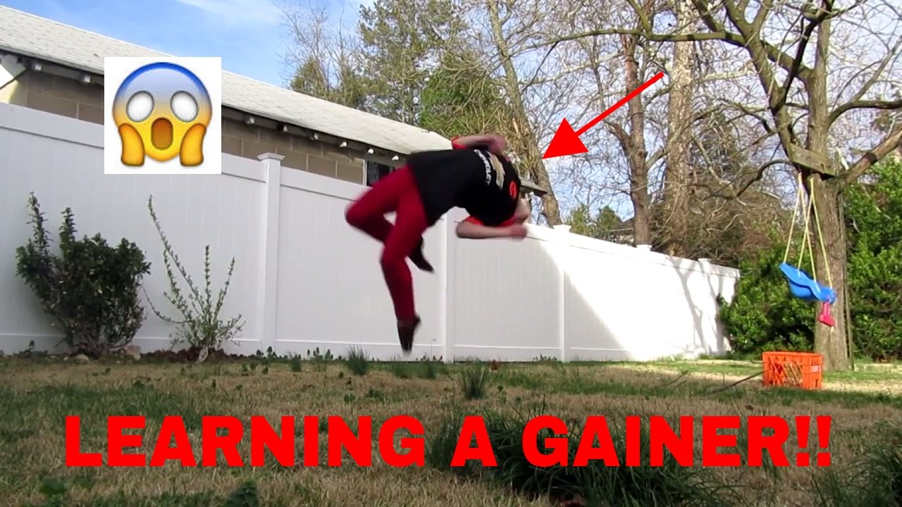 LEARNING TO GAINER ON THE GROUND!! - YouTube