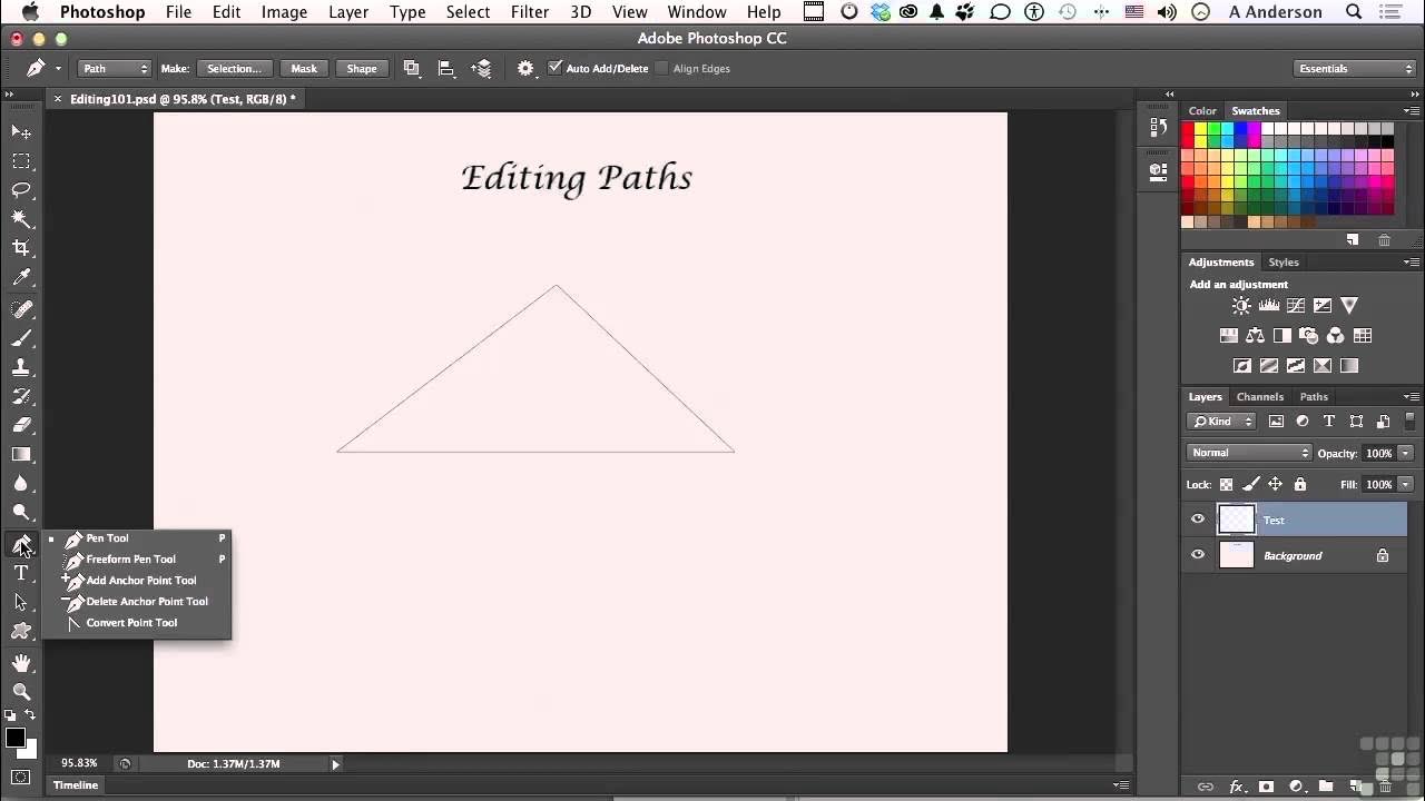 Adobe Photoshop CC Tutorial | Editing Vector Paths And Shapes - YouTube
