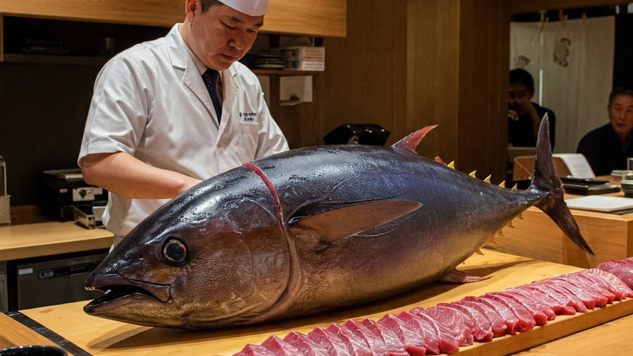 Tuna Cutting Perfection | Watch a Sushi Chef Turn Fish Into Art! - YouTube