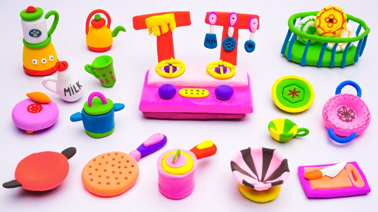 Amazing technique make kitchen set with polymer clay | Miniature clay ...
