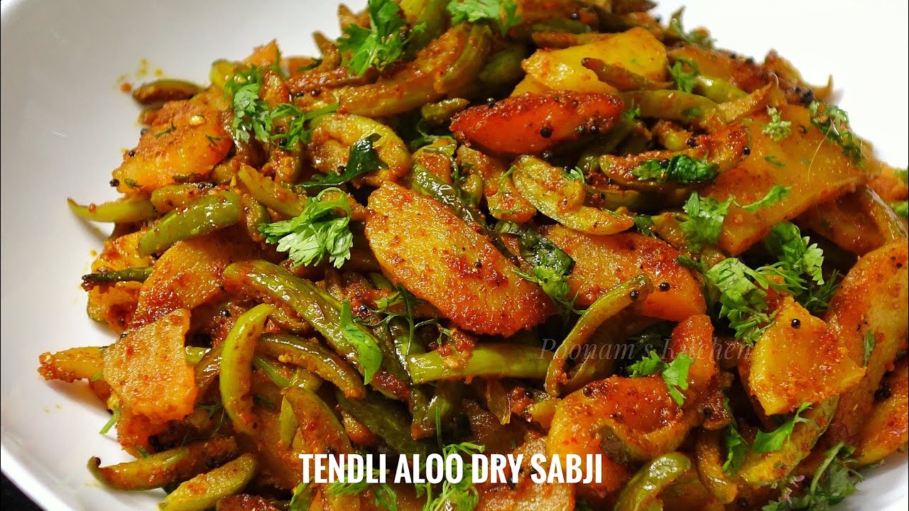 Tendli Aloo Dry Sabzi | Tindora Bateta nu Shaak | Kundru Potato Sabji ...