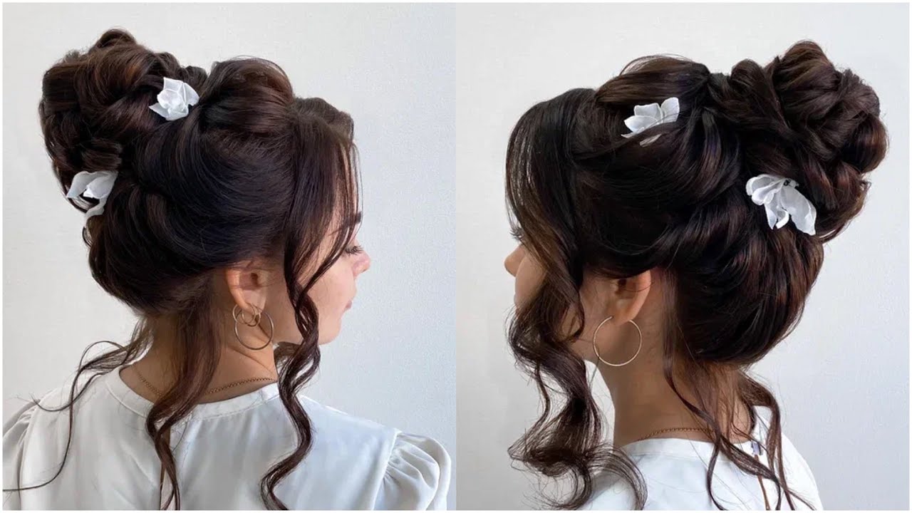 High updo hairstyle tutorial. Wedding updo - YouTube