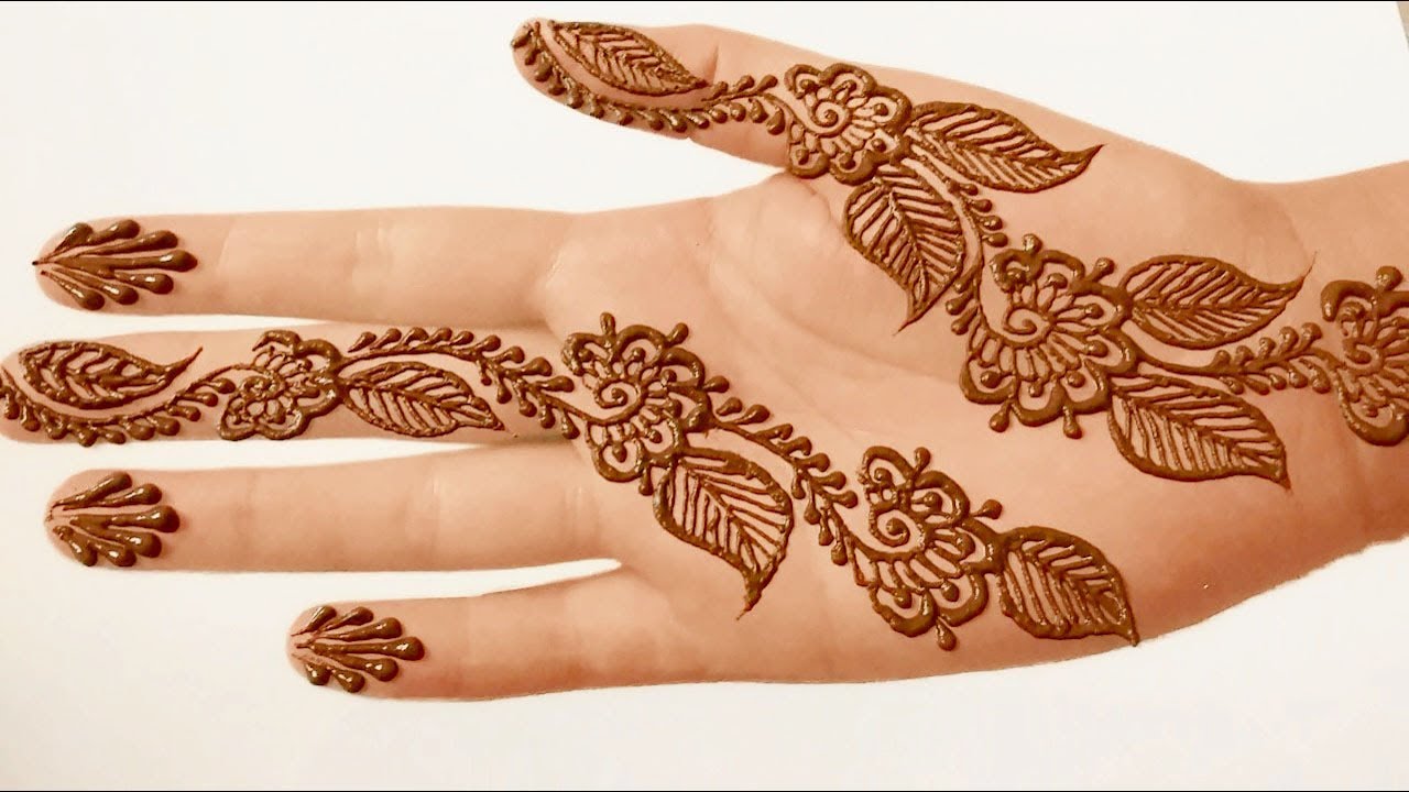 Simple Design leaves and Flowers to learn Mehndi Design for beginners ...