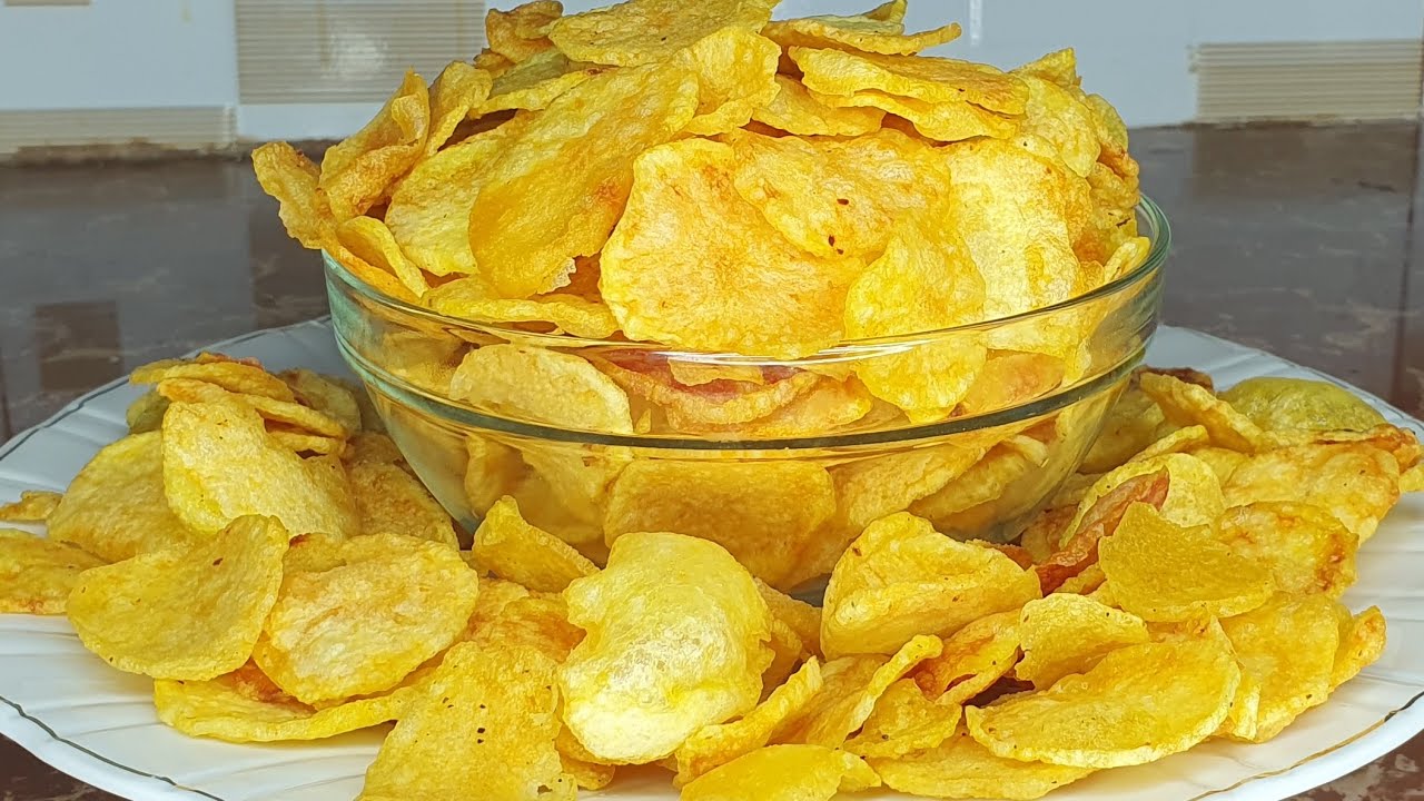 How to make crunchiest crisps at home#crispypotatochips #crispy # ...