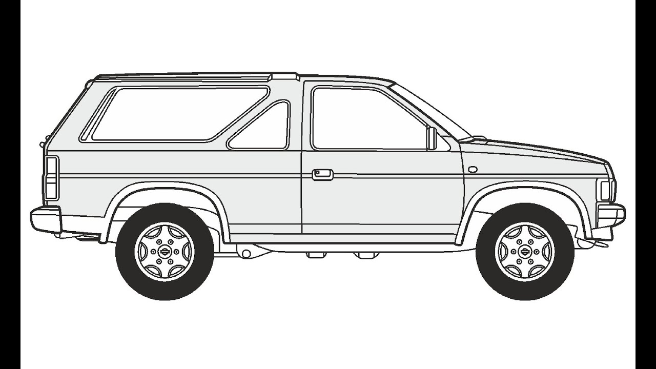 How to Draw a Nissan Terrano I / Как нарисовать Nissan Terrano I - YouTube