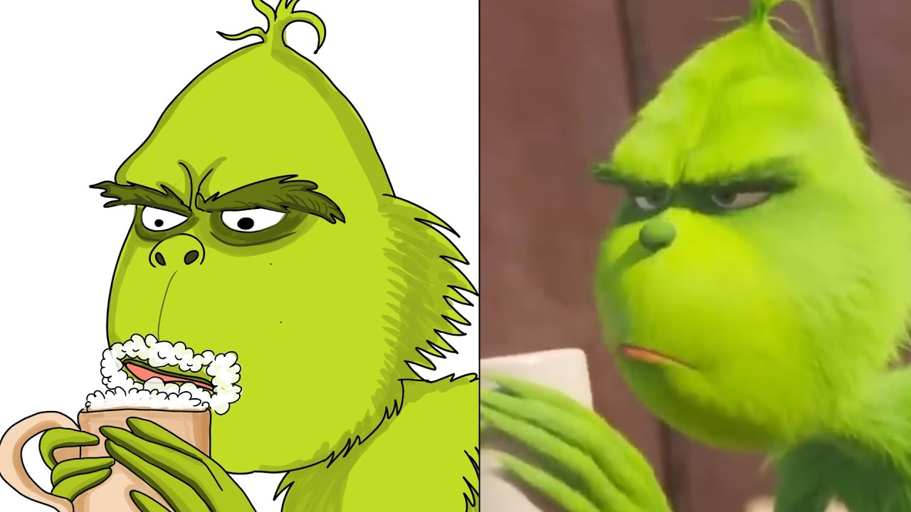 The Grinch funny cartoon drawing meme | The Grinch movie funny moments ...
