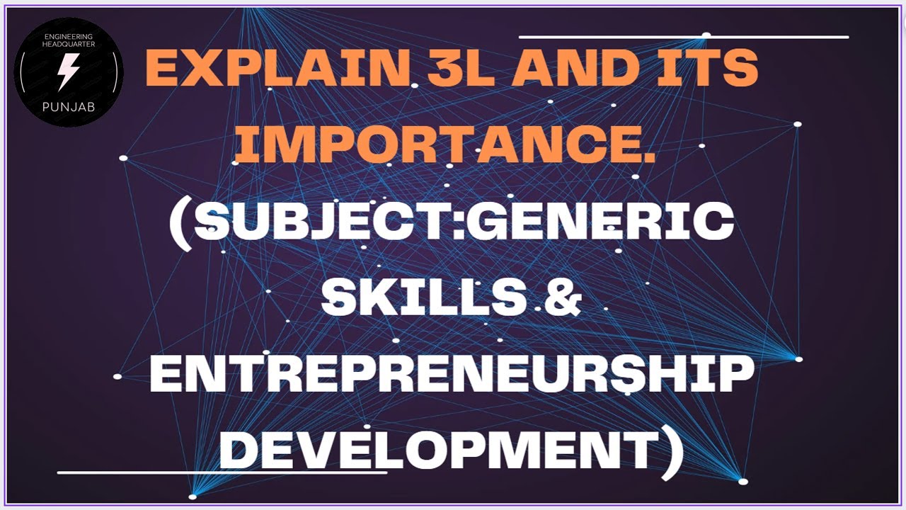 EXPLAIN 3L AND ITS IMPORTANCE | SUBJECT:GENERIC SKILLS ...