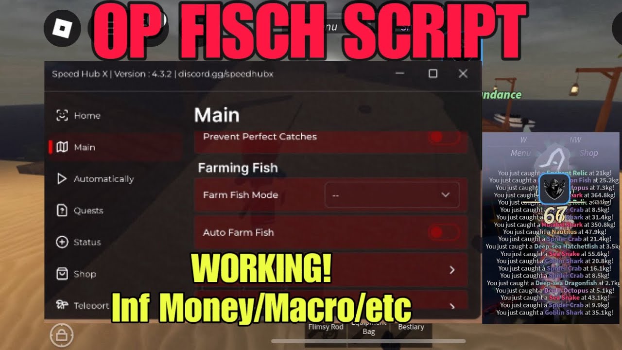 New | OP Fisch Script Script Speed Hub X | Auto Farm, Inf Money, and ...