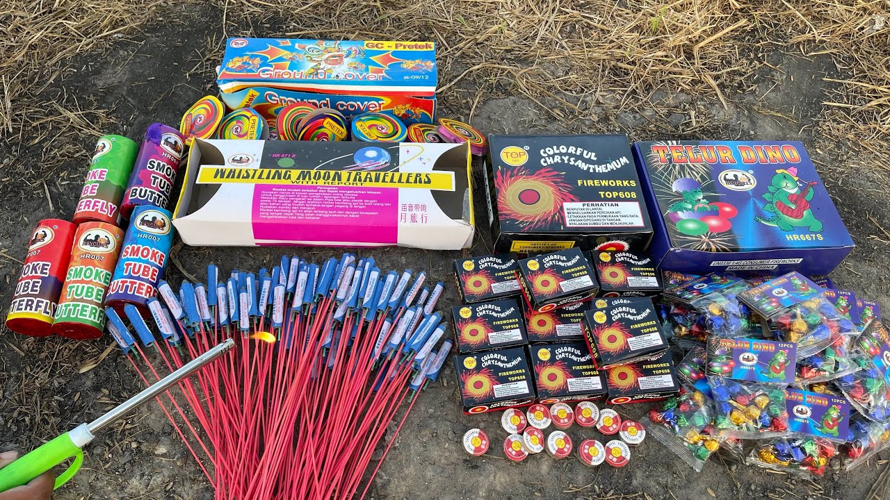 NYUMET MERCON GANGSING, TELUR DINO, SMOKE WARNA DAN ROKET TERBANYAK ...