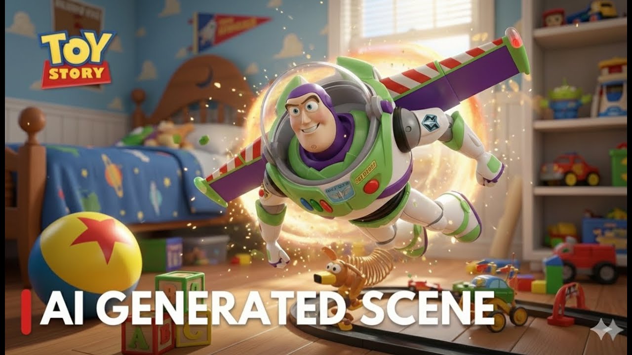 Toy Story: Buzz Lightyear’s Iconic Flying Scene | AI Reimagined - YouTube