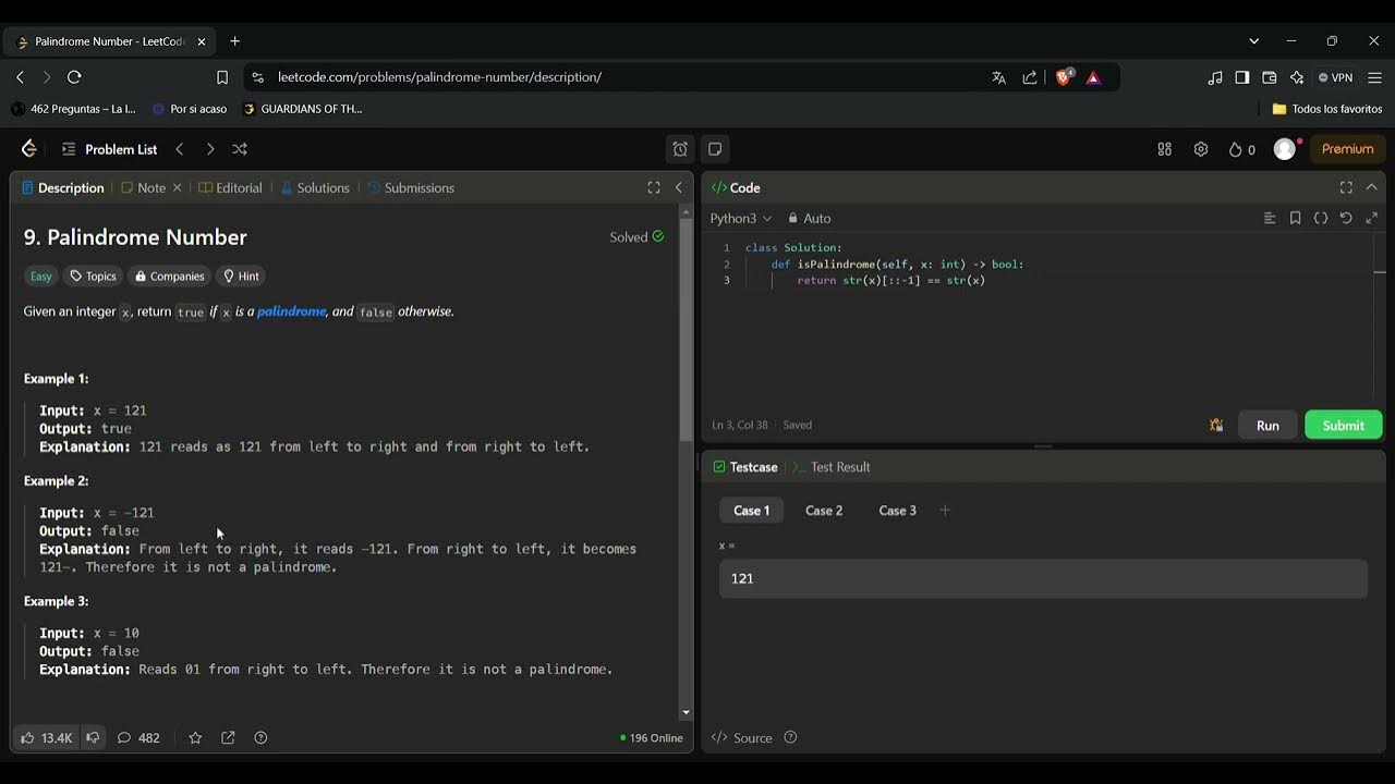 LeetCode Problema 9 - Palindrome Number - YouTube