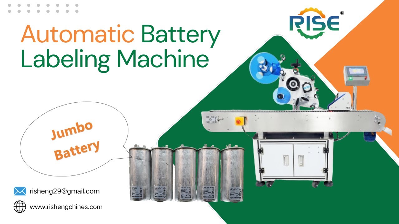 Automatic Horizontal Battery Labeling Machine - YouTube