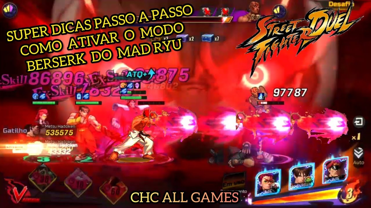STREET FIGHTER DUEL APRENDA COMO ATIVAR O MODO BERSERK DO MAD RYU - YouTube