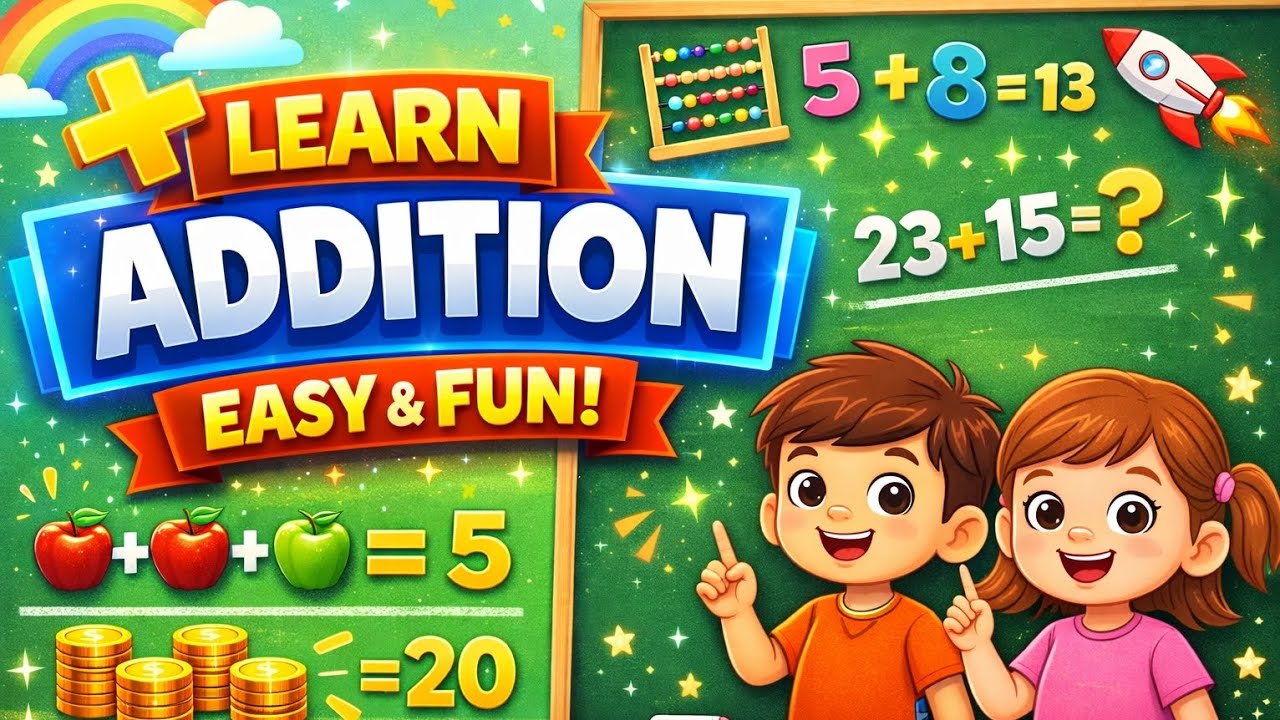 Learn Addition for Kids | Easy & Fun Math Addition Lesson 🎯 - YouTube