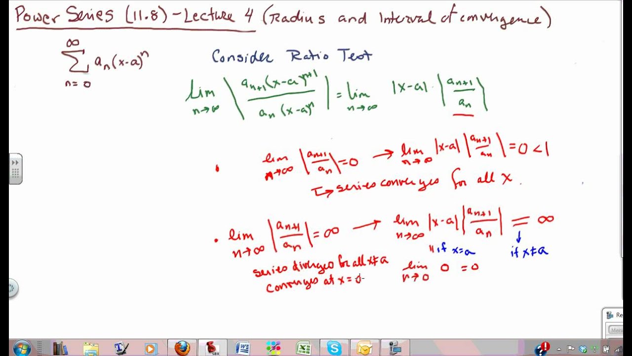 power series _ lecture 4, defining interval and radius of convergence ...