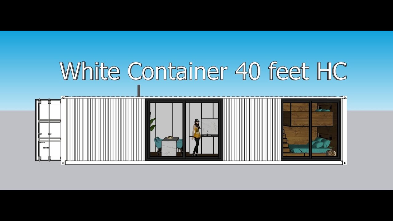 White Container 40 feet High Cube - YouTube