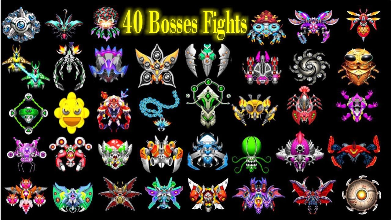 40 Big Bosses in Space Shooter || All Big Bosses 1 To 40 || Big bosses ...