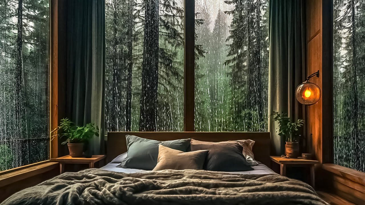 Rainy Forest Bedroom Ambiance 8 Hours of Relaxing Rain Sounds for Sleep ...