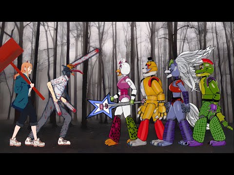 DENJI CHAINSAW MAN, Power vs Glamrock Animatronics Team | Animation