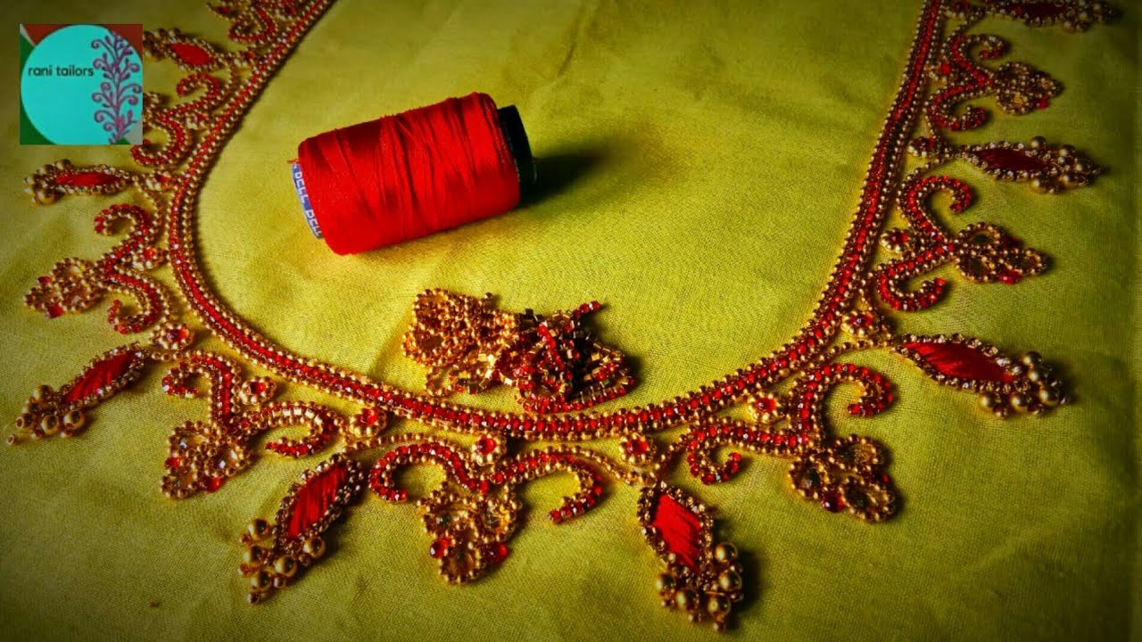 Simple Aari Thread Work in Normal Needle Stitch. - YouTube