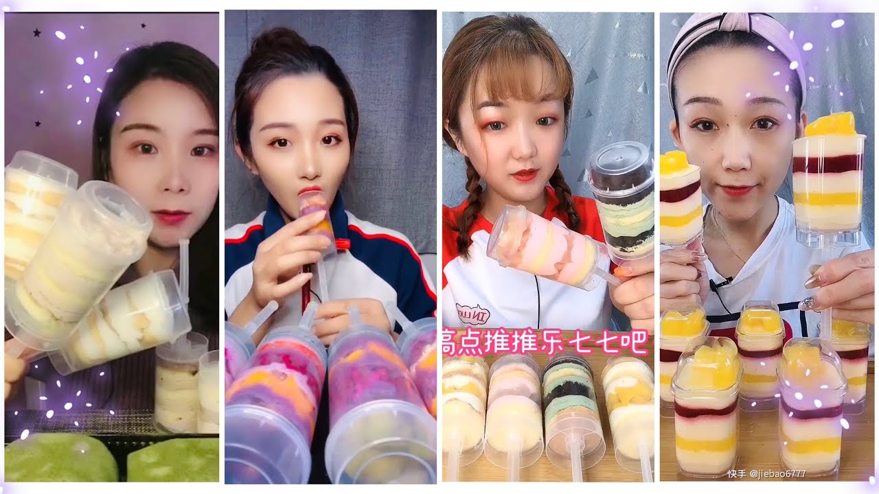 [ASMR Desserts] Push Pop Cakes ASMR/ Mukbang |먹방 | 饮食表演 | Eating Sound ...