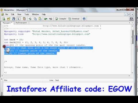 Mql4 Programming tutorial 09 Arrays, Open, close, high and low, of candles - YouTube