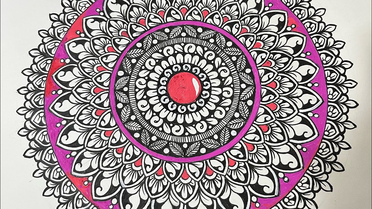 Purple Red Combo Mandala!howtodrawmandalaforbeginners|Mandala ...