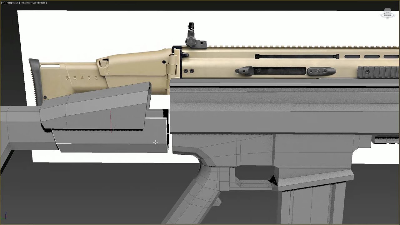 Weapon Modeling : SCAR-H Base Model Part 4 - YouTube