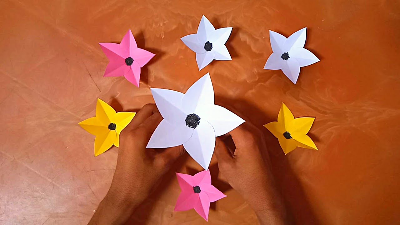 Paper Flower making || Full Banani || Kagojer Ful Banano || কাগজের ফুল ...