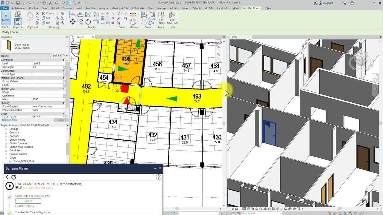 DWG to REVIT Convert Dynamo Demonstration - YouTube