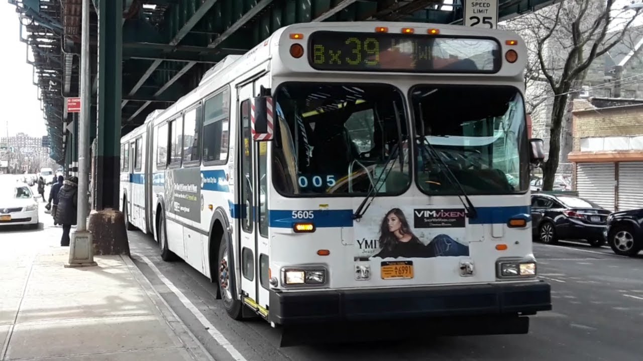 MTA: 2003 New Flyer D60HF "Galaxy" Articulated [5605] Bx39 bus - YouTube