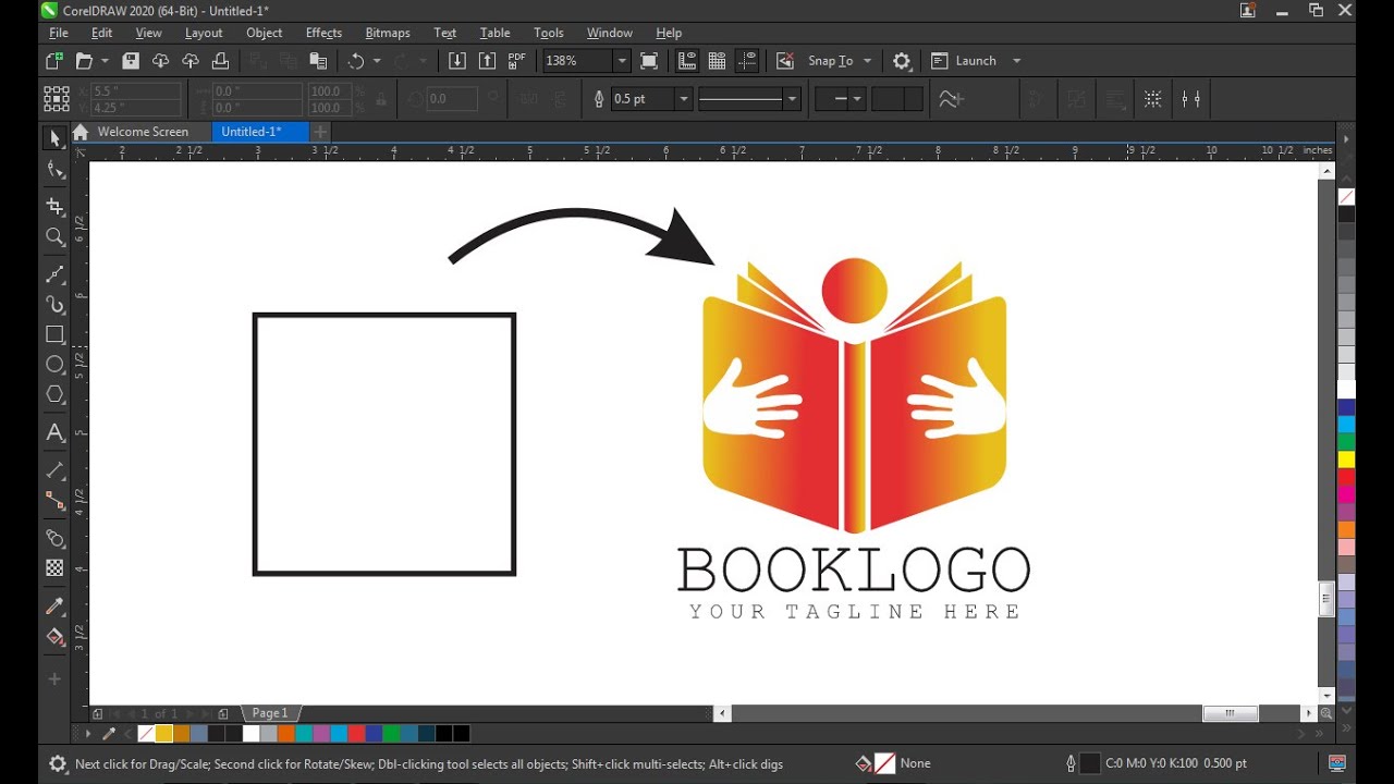 AMAZING BOOK LOGO DESIGN IN CORELDRAW 2022 | CORELDRAW TUTORIALS ...