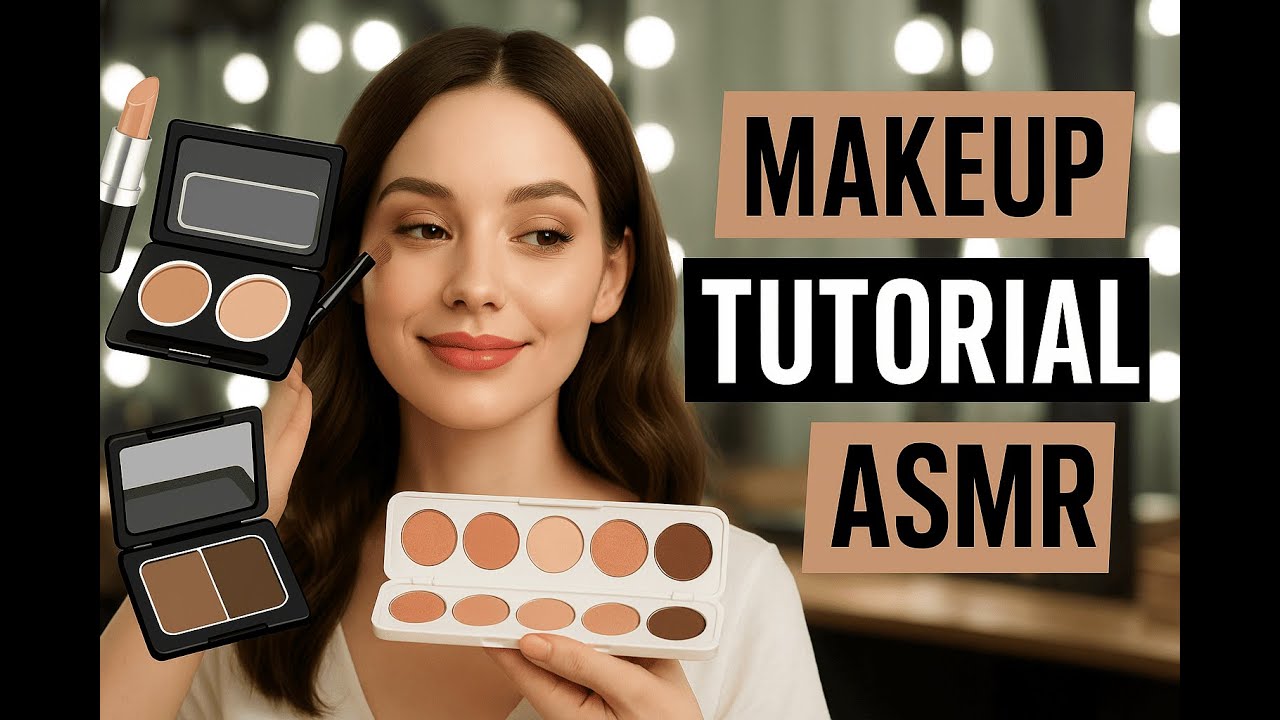 ASMR Makeup Tutorial Soft Glam Glow | Satisfying Makeup Sounds ...