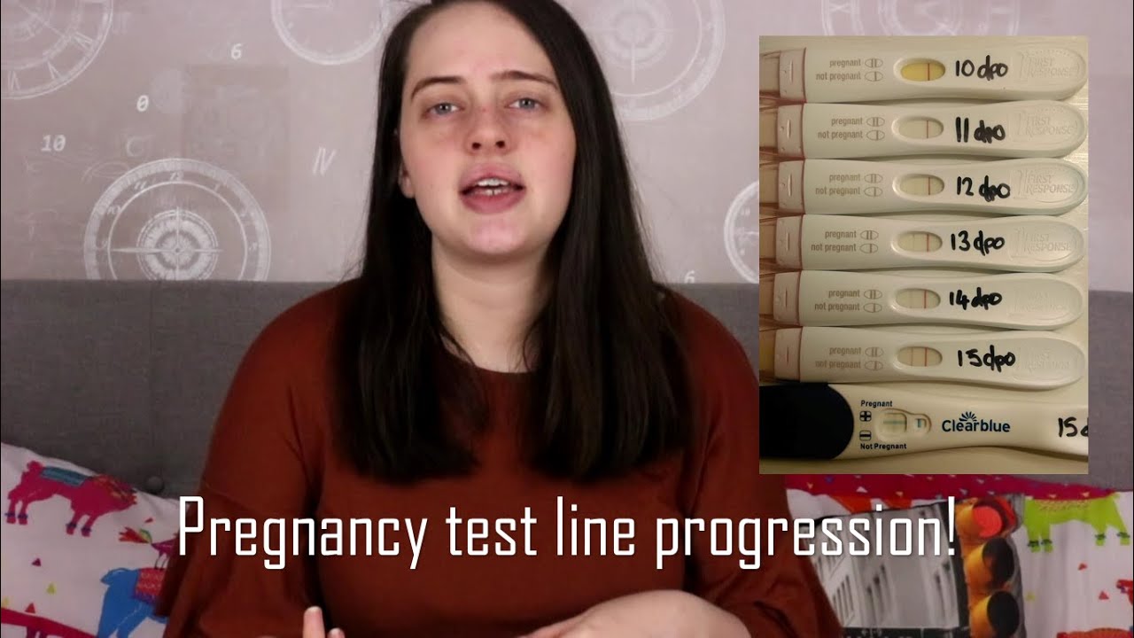 My pregnancy test line progression - YouTube
