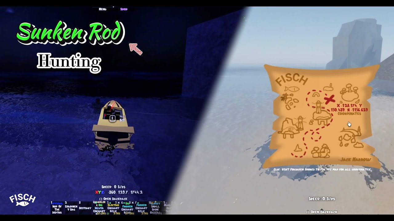 Sunken Rod Hunting With 10 Treasure Maps | Roblox FISCH - YouTube