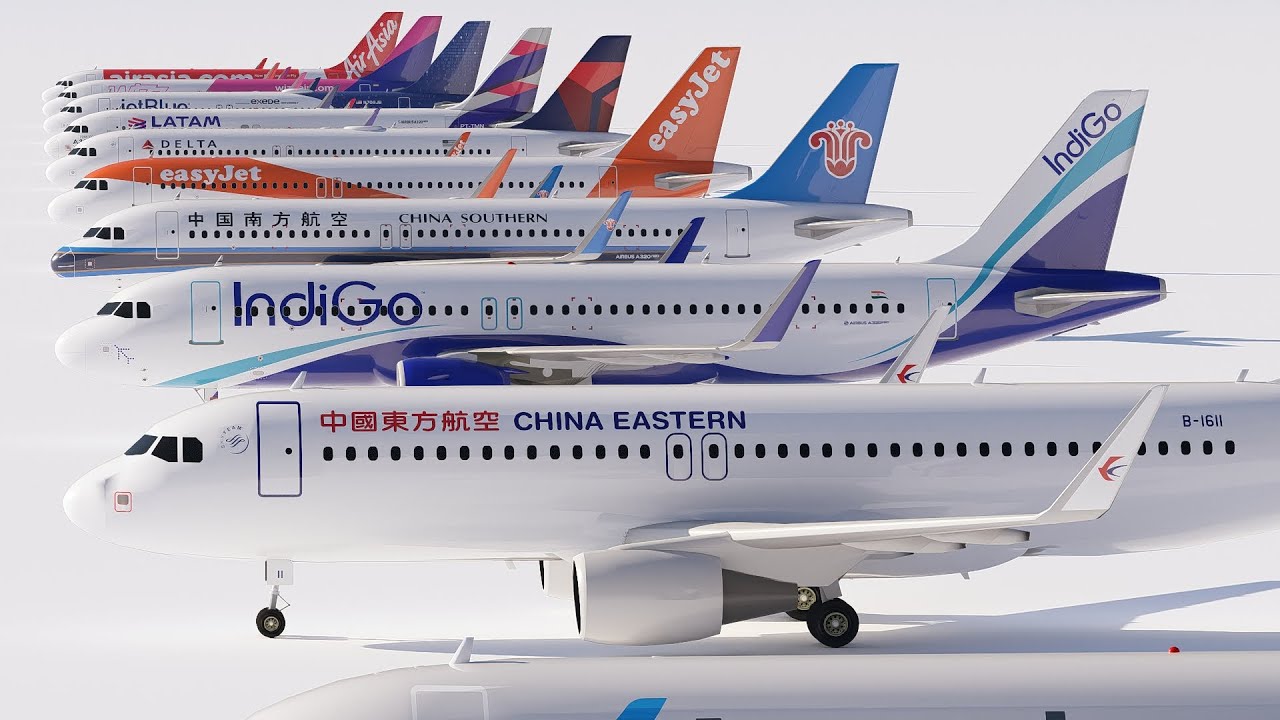 Top10 Largest Airbus A320 Operators - YouTube
