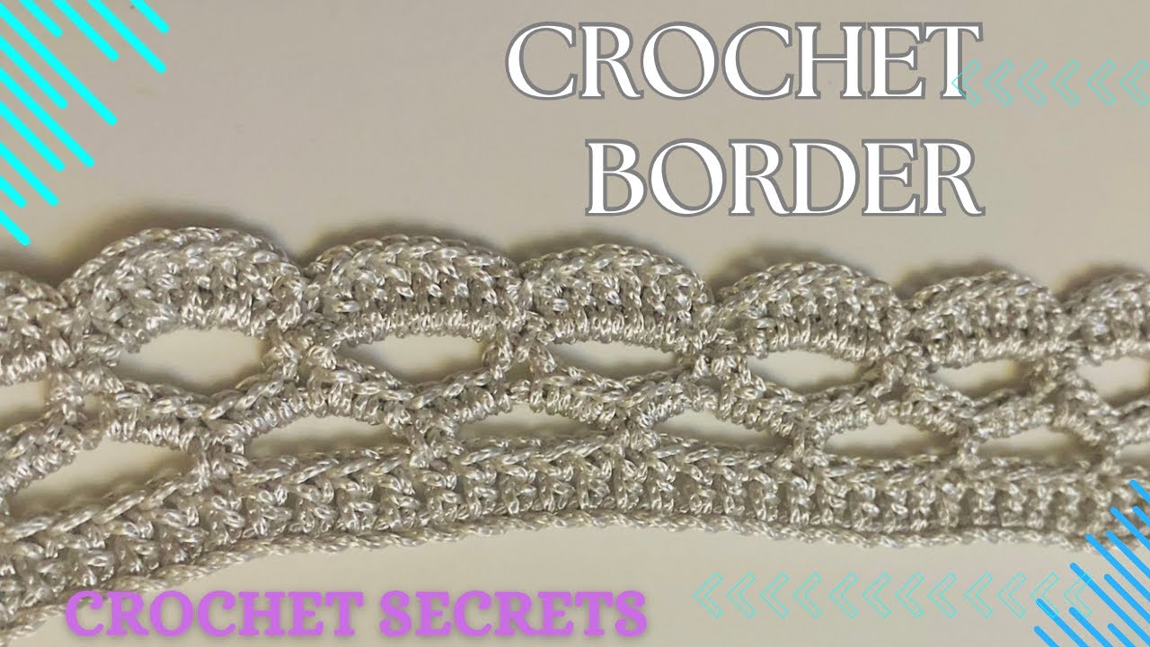 Crochet edging pattern. Crochet openwork trim for fabric decor ...